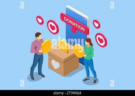 Money jar support icon isometric vector. Financial help. Business ...