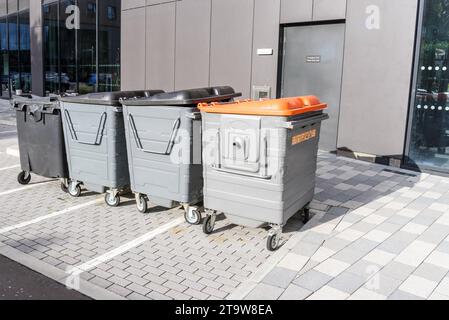 waste bin in a parking lot Stock Photo - Alamy