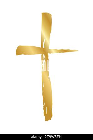 Handdrawn christian cross symbol, hand painted with ink brush. Vector ...