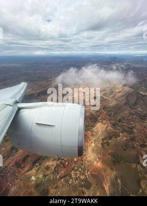 Madagascar, landscape seen from an airplane window Stock Photo - Alamy