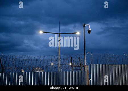Roszke, Hungary. 27th Nov, 2023. Austrian Interior Minister Gerhard ...