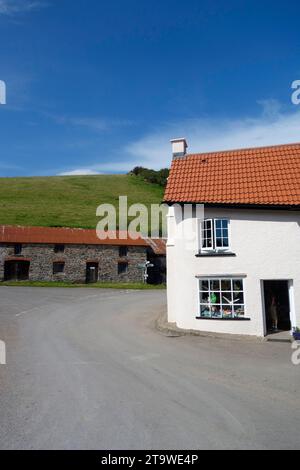 The hamlet of Malmsmead on the Devon and Somerset border in Exmoor ...