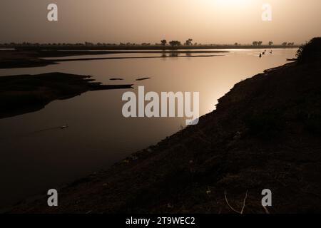 Logone river, the natural border between Chad and Cameroon Stock Photo ...