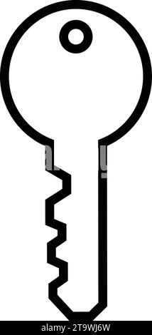 Key icon symbol line style. Door or house key to unlock lock. Security ...