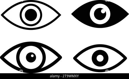 Set of Eyes icons. Group Eyesight symbol. Collection Retina scan eye ...