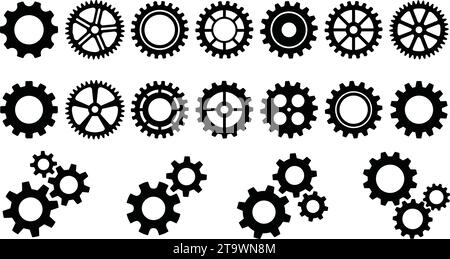 Setting gears icon set. Cogwheel group. Gear design collection Stock ...