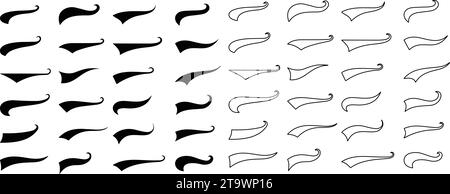 Swoosh tail curve line, underline swash logo, strip swish decoration ...