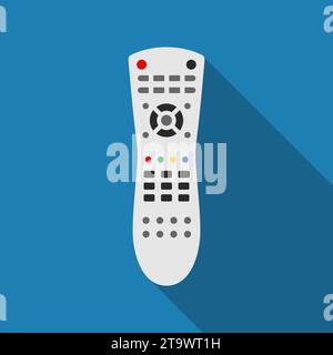 Tv remote with blue buttons, illustration, vector on a white background ...