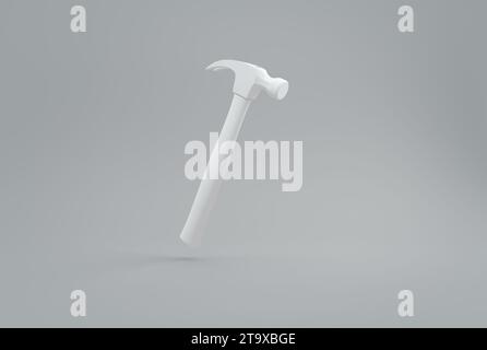 Construction carpenter hammer monochrome concept illustration Stock ...