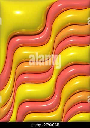 Abstract background with various inflated figures, 3D rendering illustration Stock Photo - Alamy