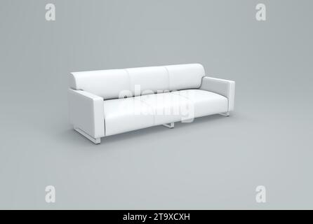 3D render of a gray sofa isolated on a white background Stock Photo - Alamy