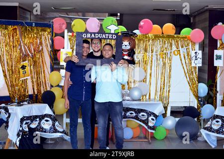 Cairo, Egypt, July 11 2021: preparations for a graduation party ...