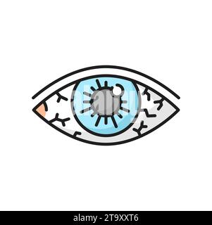 Eye sore color line icon, disease and allergy, eye redness vector icon ...