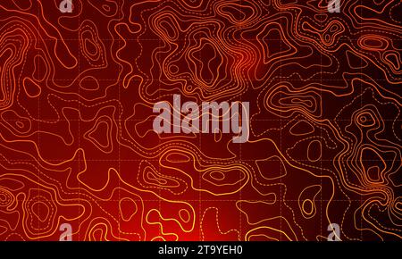 Ocean bottom topographic line map curvy wave isolines vector ...