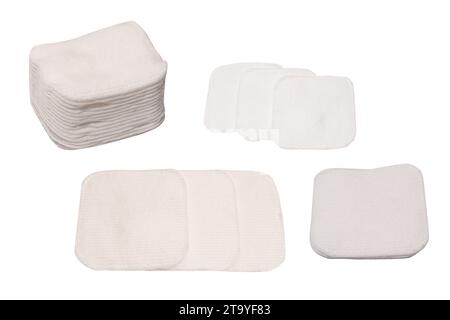 Stack of white cotton sponges isolated on a white background Stock ...