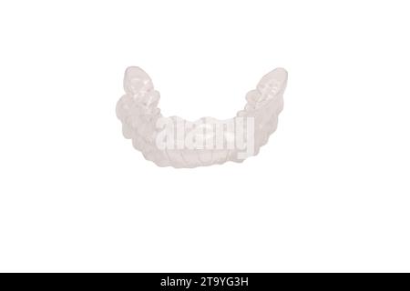 Transparent mouth guard isolated on a white background Stock Photo - Alamy