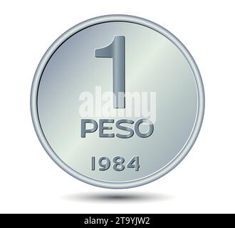 One peso. Argentina one peso coin. Vector illustration Stock Vector ...