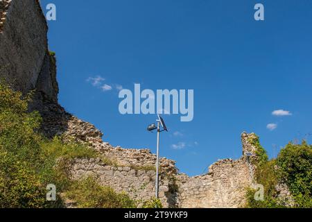 The walls of the historic 15th century Ostrovica Castle overlooking ...