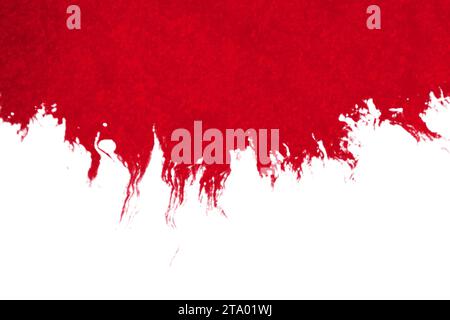 abstract red blood ink watercolor splatter splash on white background ...
