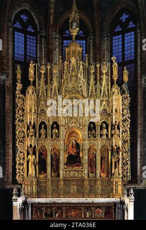 The 'Polyptych of the Virgin' by Stefano di Sant'Agnese, completed in 1385, features the Madonna ...