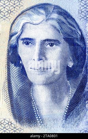 Commemorative Pakistani 75 Rupees Banknote Feathering Fatima Jinnah ...