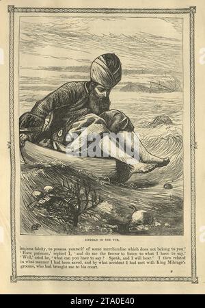 The Story of Sindbad the Sailor - Arabian Nights tale. Caption reads ...