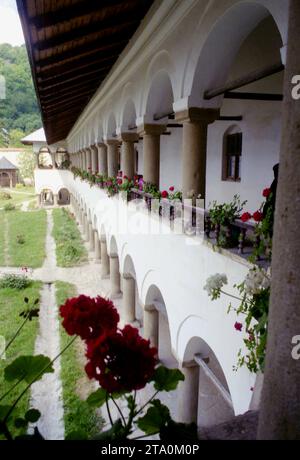 Valcea County, Romania, 2000. The monastic cells at Horezu Monastery, a ...