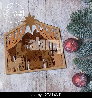 Laser Cut NATIVITY SCENE Digital multilayer layout files are specially ...