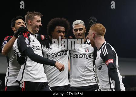 GOAL 2-1, Willian of Fulham goal celebration after scoring a penalty ...