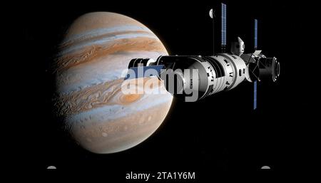 Space station in Jupiter's orbit Stock Photo - Alamy