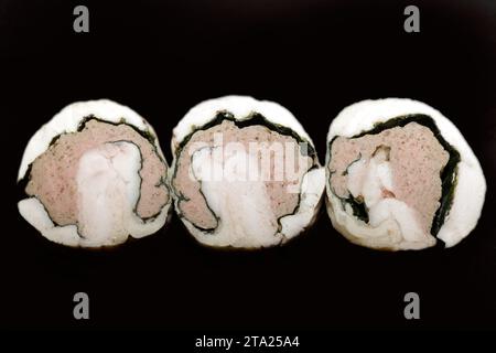 As a cold starter, a slice of French galantine of chicken stuffed with ...