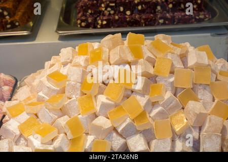 Turkish delight sweets made in Traditional style Stock Photo - Alamy