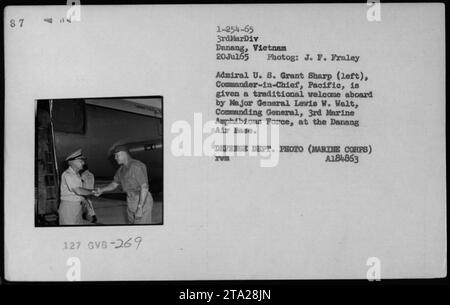 Major General Lewis W. Walt was welcomed to Danang, Vietnam on June 4 ...