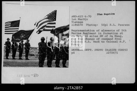 The 5th Marine Regiment conducts a change of command ceremony at Marine ...