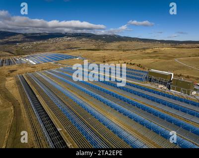 France, Pyrenees Orientales, Llo, the Ello solar power plant Stock ...