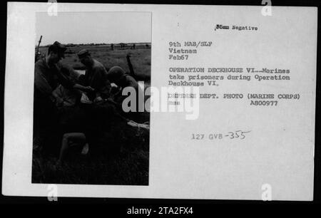Marines capture Viet Cong prisoners during Operation Deckhouse VI ...