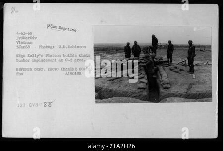 Marine Corps Sergeant Kelly's Platoon constructing a bunker at C-2 area ...