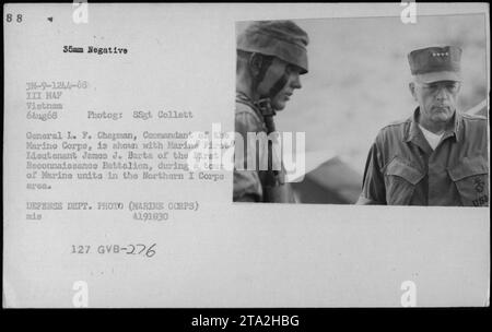 Gen Leonard F. Chapman, Commandant of the Marine Corps, is seen with Lt ...