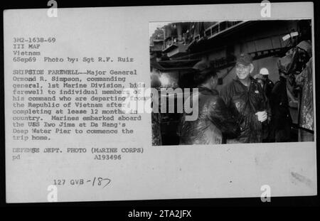 Major General Ormond R. Simpson, Commanding General of the 1st Marine ...