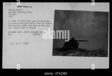 A photograph of a 106-mm recoilless rifle crew from the Third Marine ...