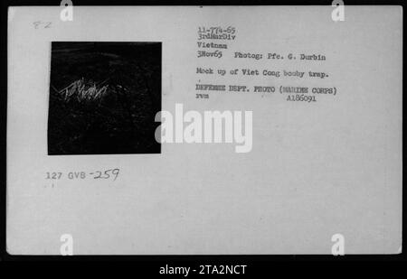 A mock-up of Viet Cong booby traps at the Mine Warfare School during ...