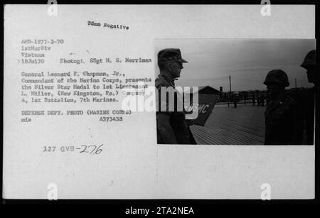 General Leonard F Chapman presents Silver Star Medal to Major David T ...