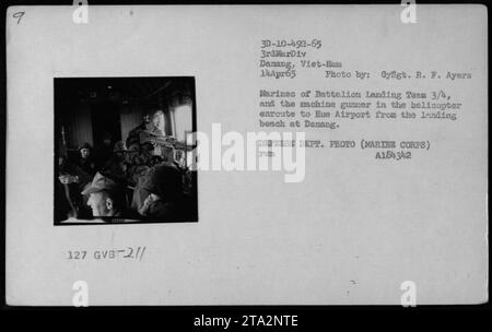VIETNAM - 1965 - Helicopter gunner during combat in Vietnam against ...