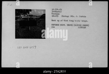 A mock-up of Viet Cong booby traps is seen at the Mine Warfare School ...