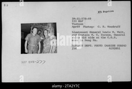 Lieutenant General Lewis W. Walt and journalist Jim Lucas pay their ...