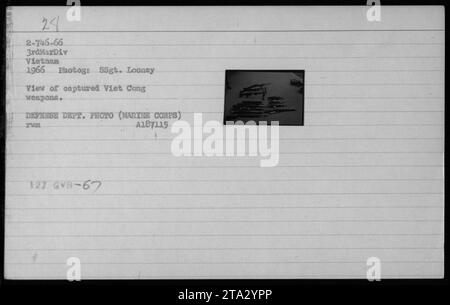 "View of captured Viet Cong weapons and equipment, taken by Staff ...