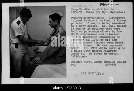 Released prisoner of war Lt. Col. Robert L. Stirm is greeted by his ...