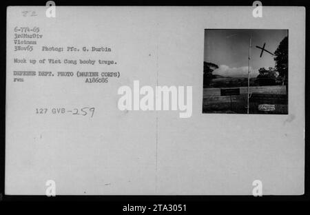 A mock-up of Viet Cong booby traps at the Mine Warfare School during ...