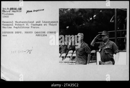 General Westmoreland and Lieutenant General Robert E. Cushman of the ...