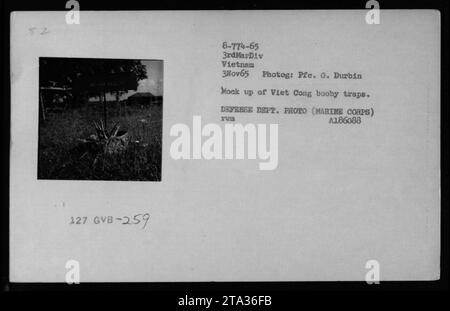 A mock-up of Viet Cong booby traps at the Mine Warfare School during ...